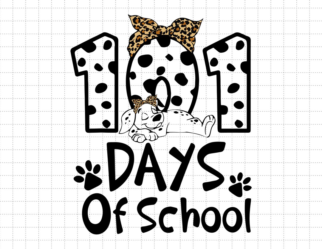 101 Days of School Dalmatian Dog Svg, 101 Days Smarter Svg, 101 Days of ...