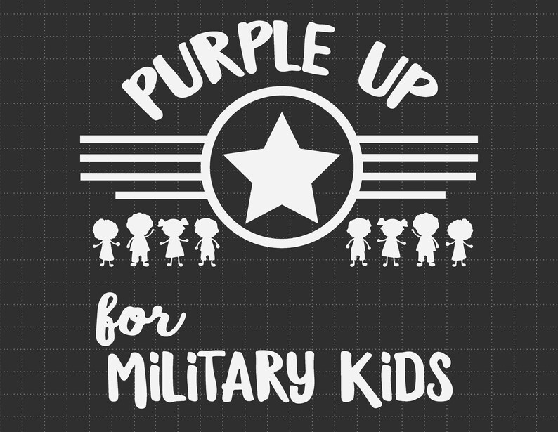 Star Purple up for Military Kids Svg Purple Ribbon Svg - Etsy