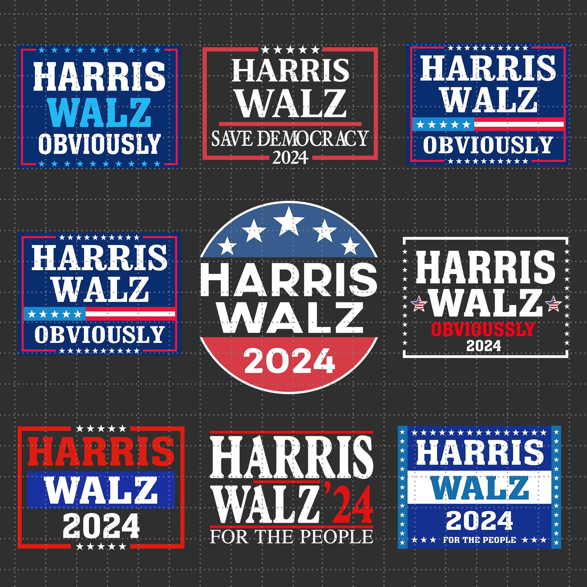 Harris Walz 2024 Svg Png, Kamala Harris Walz, Tim Walz Svg, Democrat ...