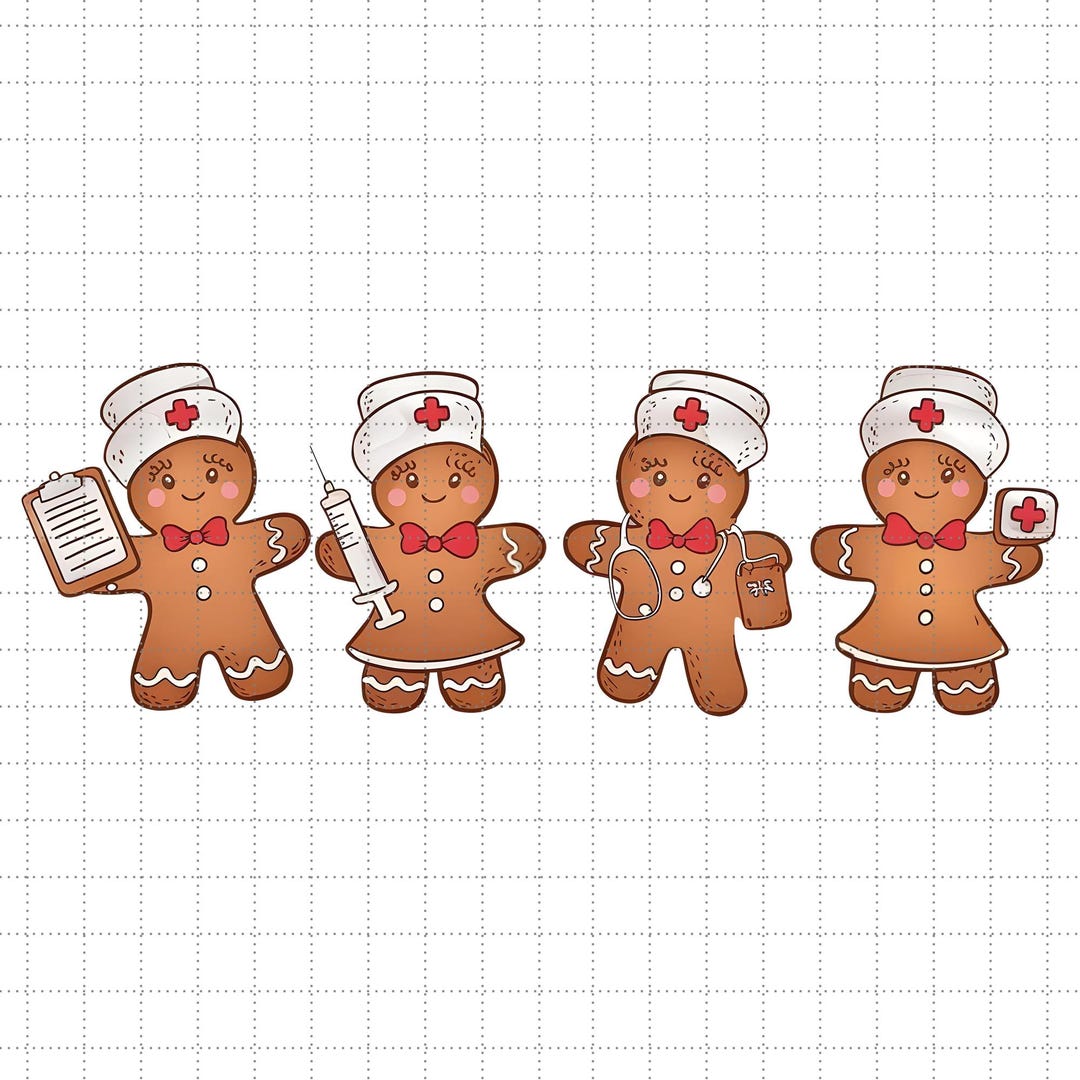 Gingerbread Nurse Christmas Png, Retro Nurse Png, Gift for Nurse ...