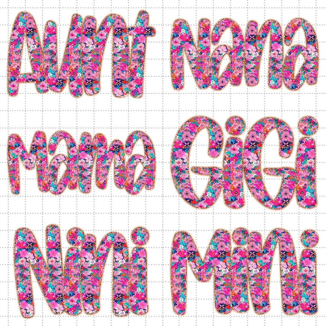Family Shirt Png, Boho Floral Nana Png Bundle, Mama Png, Gigi Png, Mini ...