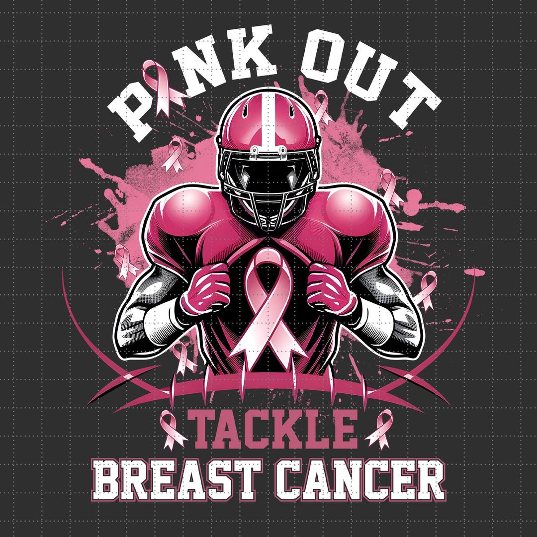 Breast Cancer Football Pink Out Png, Sport Breast Cancer PNG, Pink ...
