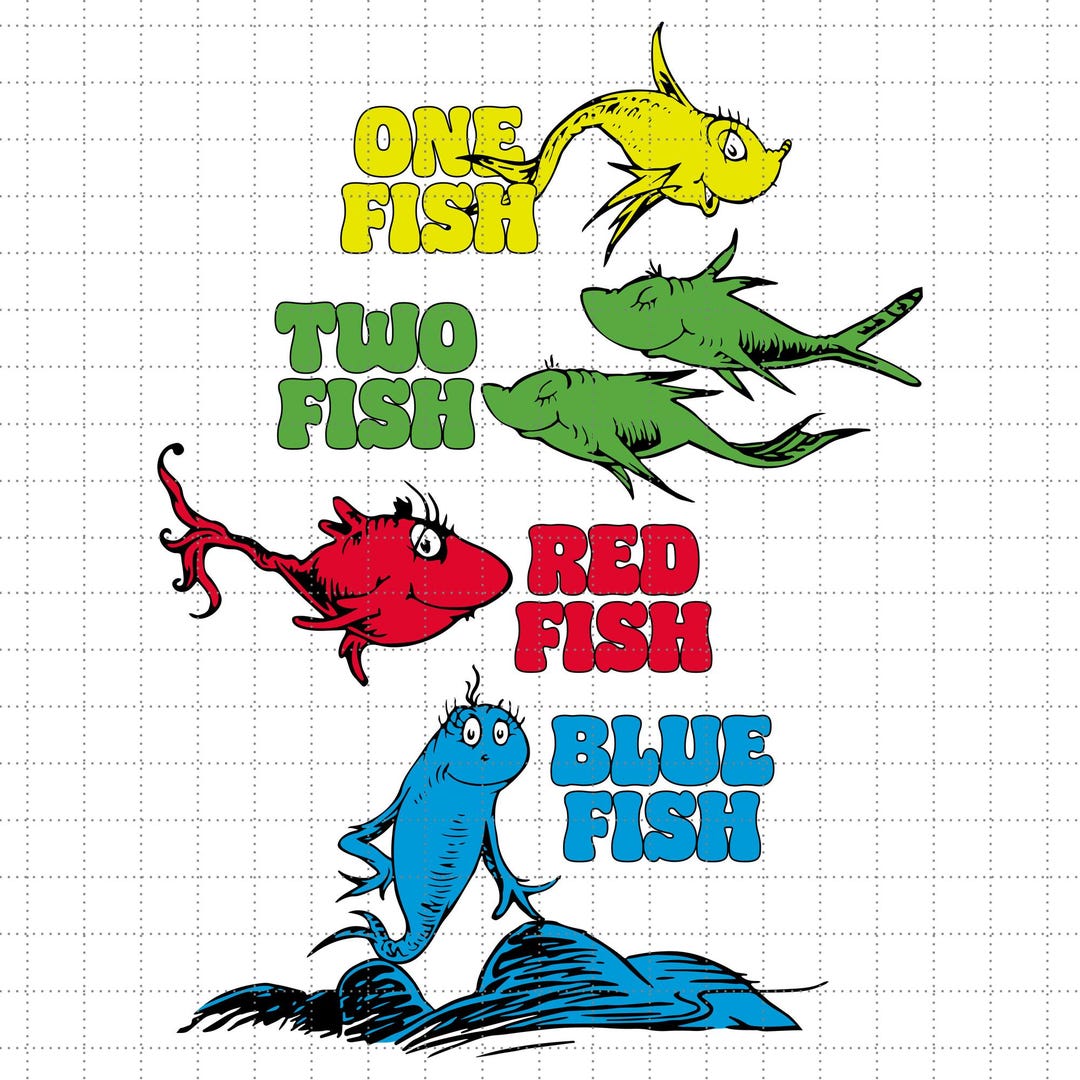 Fishs Svg, One Fish Two Fish Svg, Cat in the Hat Svg, Dr Hat, Teacher ...