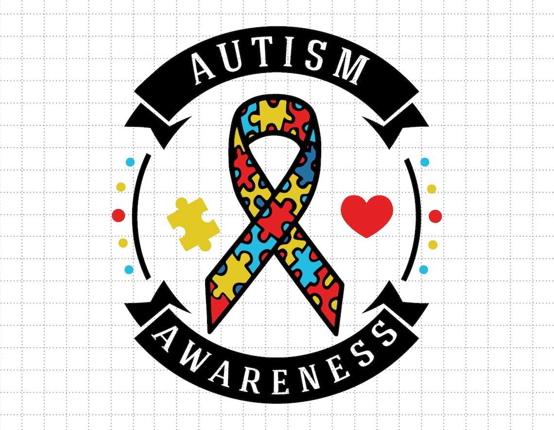 Autism Ribbon Svg Puzzle Piece Svg Autism Support 2nd April | Etsy