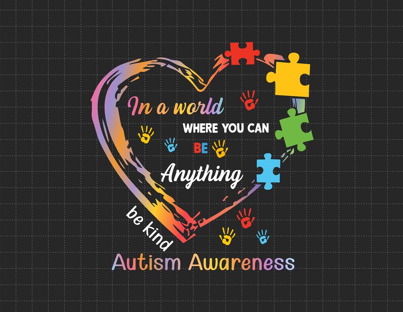 Be Kind Autism Heart Svg Puzzle Piece Svg Autism Support - Etsy