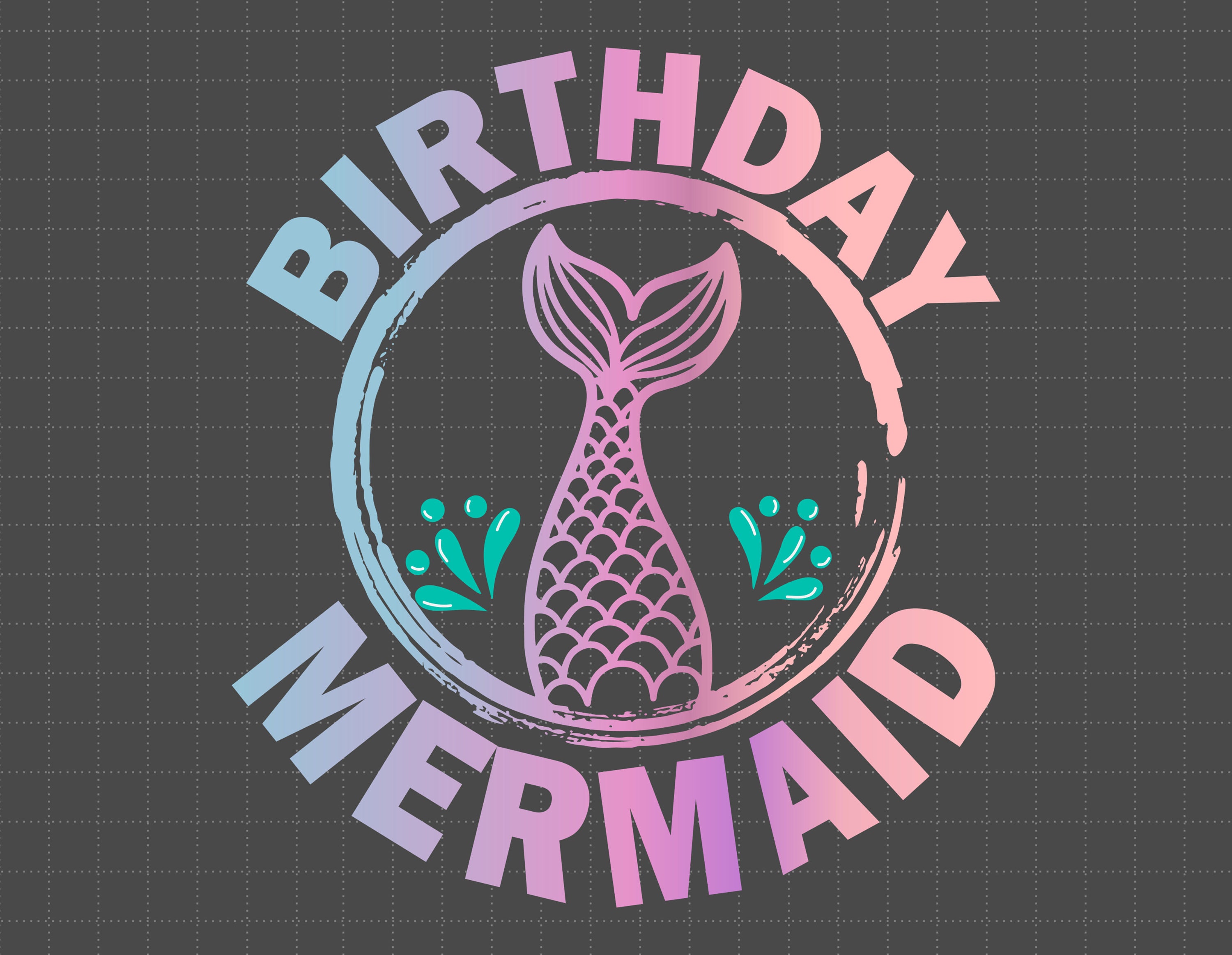 Birthday Mermaid Svg, Mermaid Girl Svg, Mermaid Party Svg, Happy ...