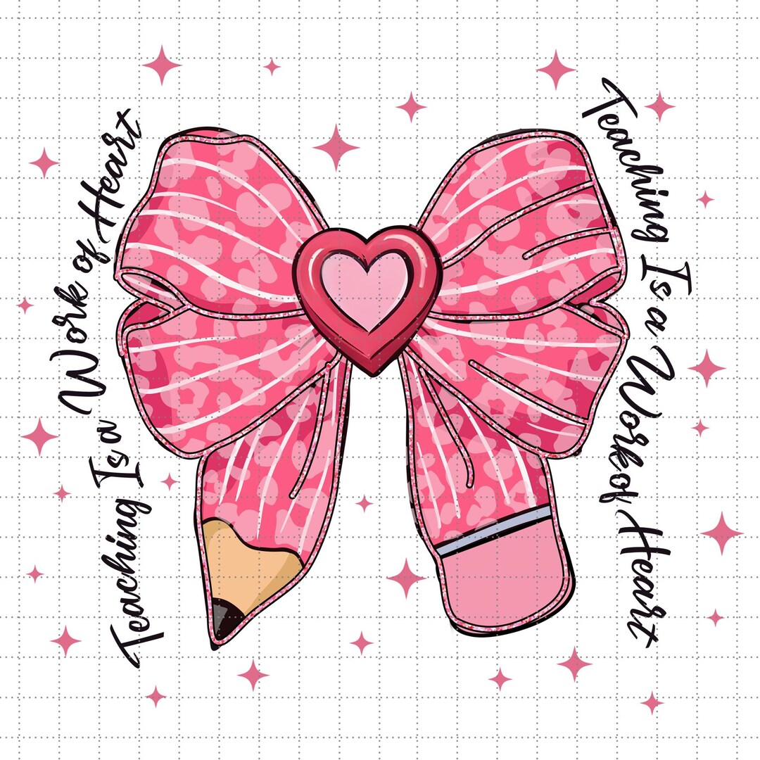 Teacher Valentine Coquette Bow Pencil Png, Glitter Valentine Teacher ...