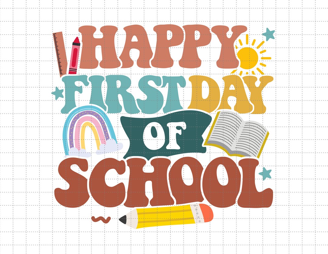 Happy First Day of School Png, Back to School Png, School Groovy Style ...
