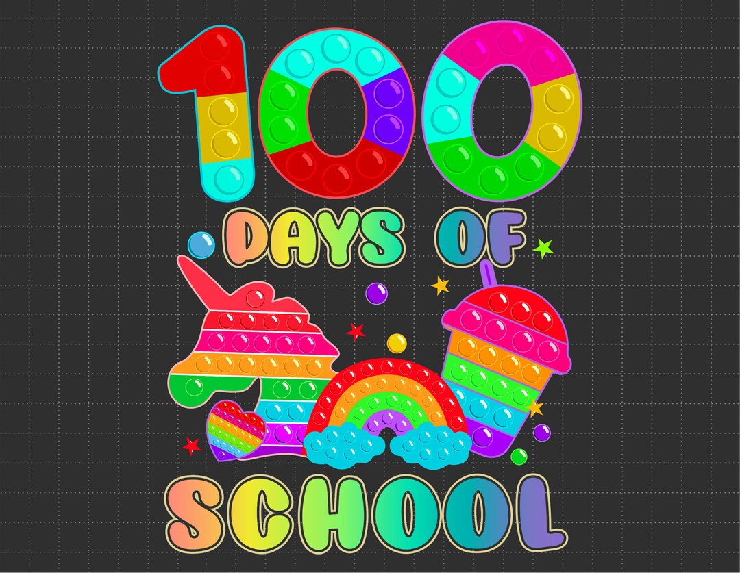 100 Days of School Pop It Teacher Kids Boys Girls Svg, 100 Day Y'all ...