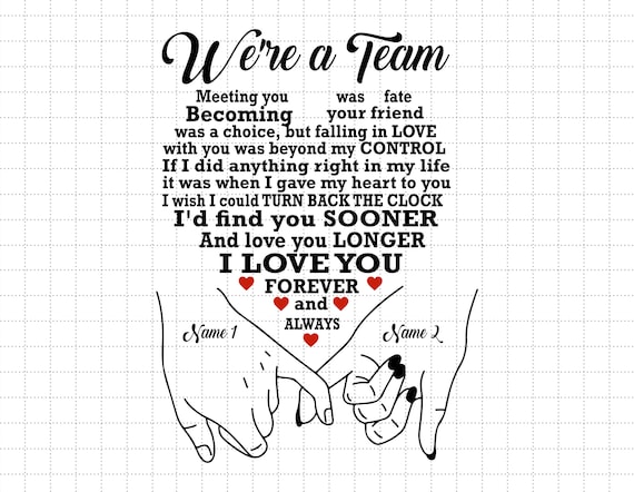 Custom Name We Are A Team Promise Hand in Hand Svg - Etsy Canada