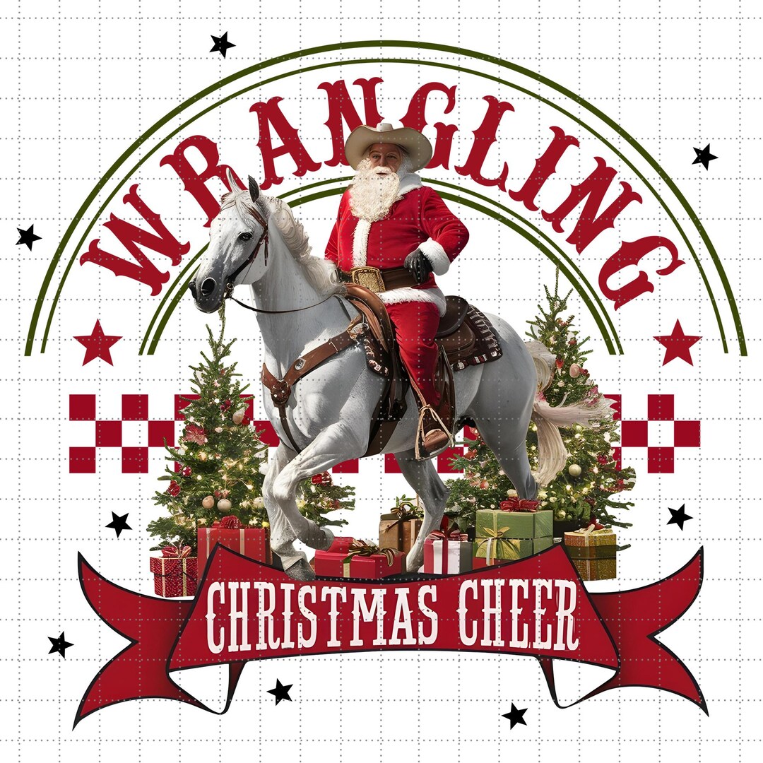 Wrangling Cowboy, Howdy Santa Western Christmas PNG, Trendy Western ...