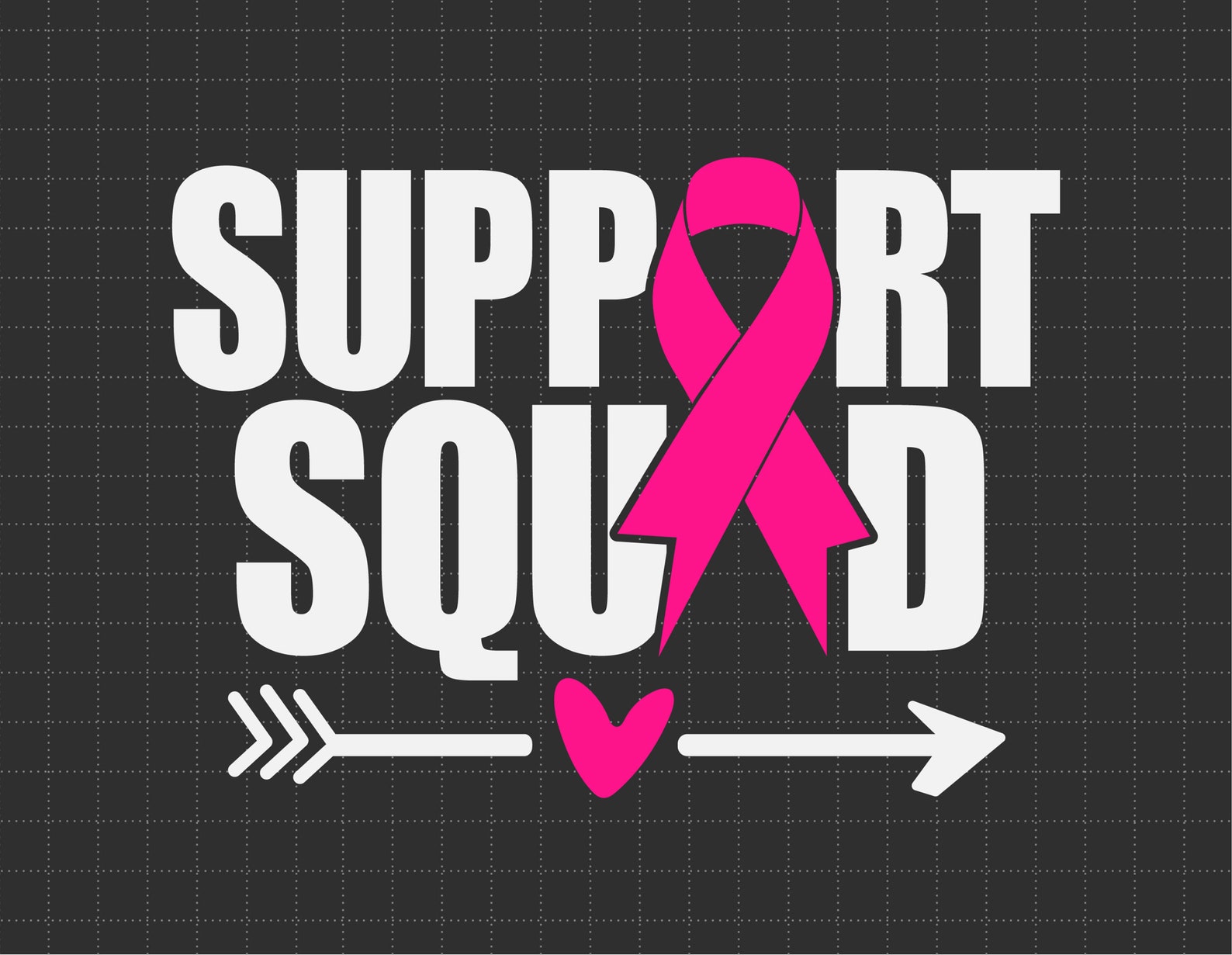 Support Squad Breast Cancer Warrior Svg Png Pink Ribbon Svg - Etsy