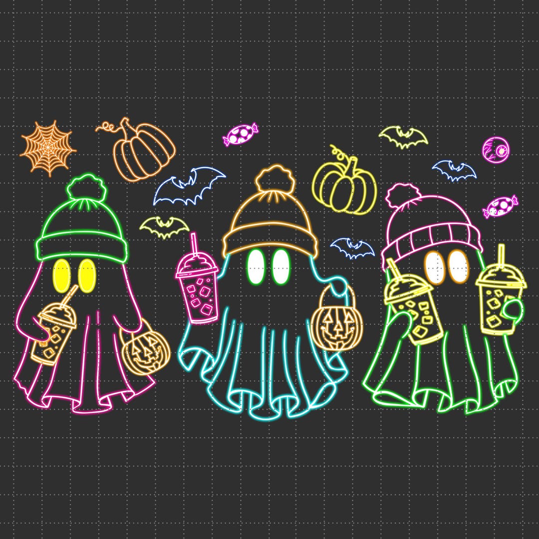 Cute Ghost Halloween Neon Png, Coquette Halloween Neon Png, Boujee ...