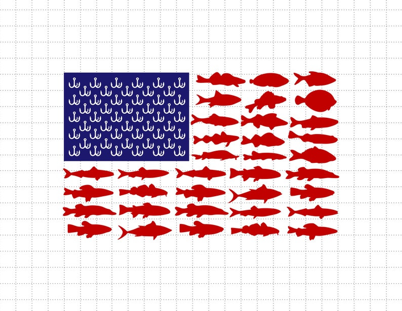 Happy 4th of July Fish American Flag Svg American Patriotic - Etsy