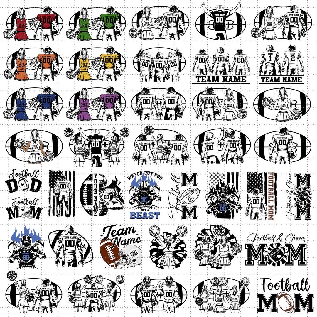 40 Football Players Svg, Personalized Name, Football Name Svg, Football ...