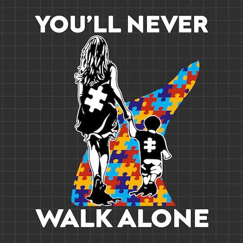 You'll Never Walk Alone Svg Puzzle Piece Svg Autism - Etsy