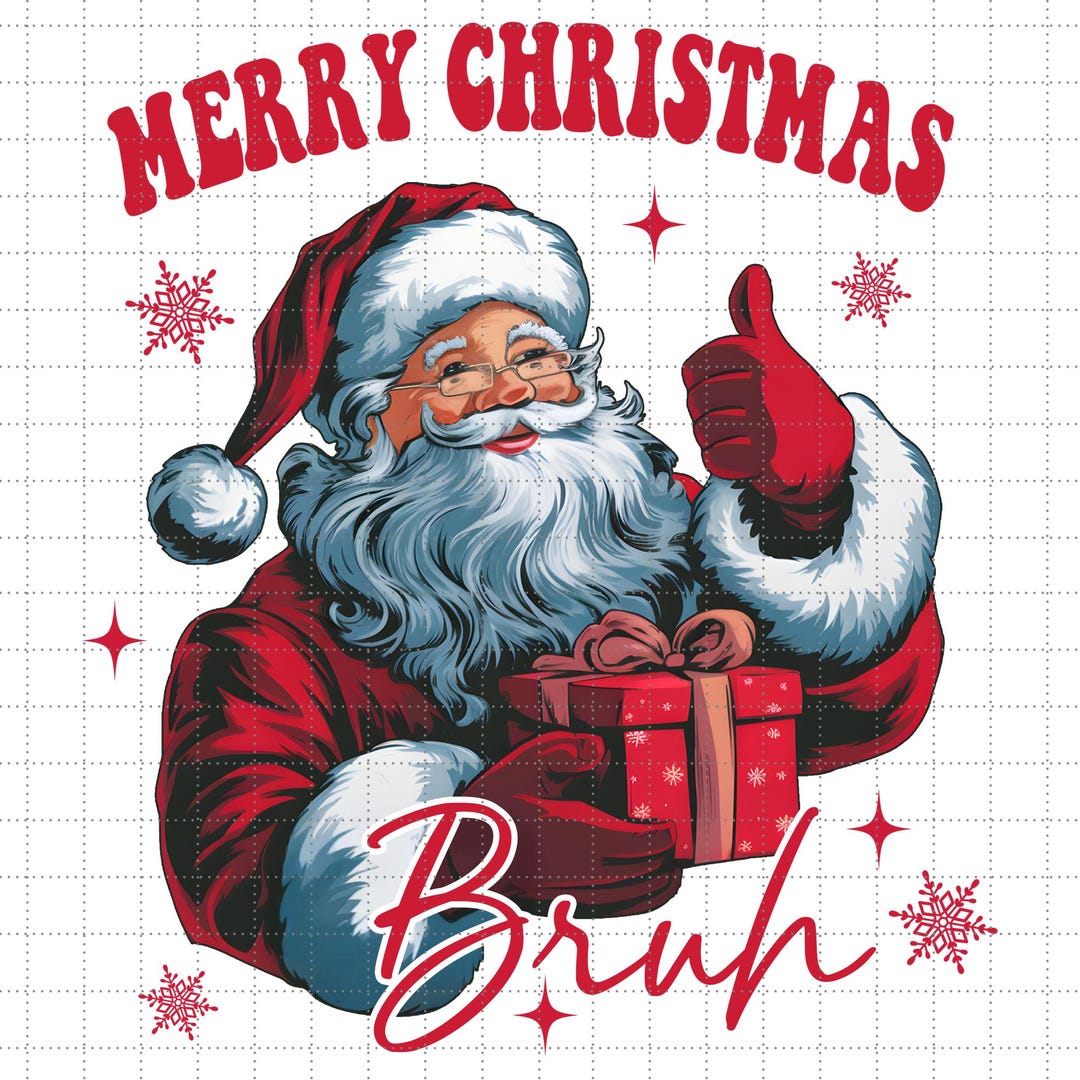 Merry Christmas Bruh Png, Santa Bruh, Checkerboard Retro Boy Christmas ...