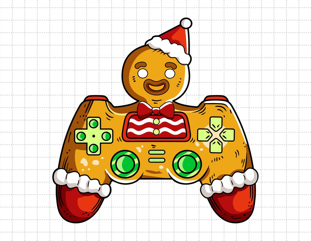 Gaming Controllers Gingerbread Christmas Png Svg, Christmas Gamer Svg ...