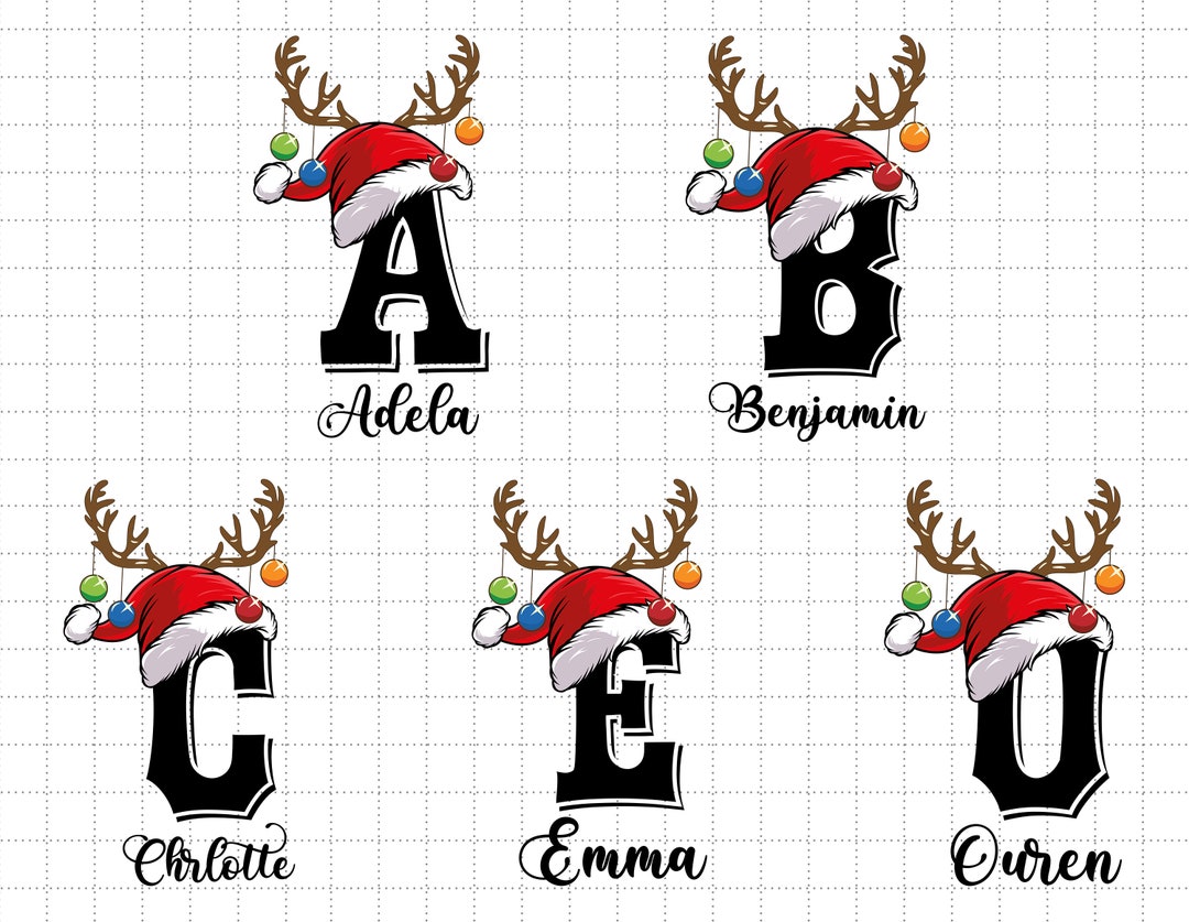 Christmas Alphabet Svg Png, Santa Hat Svg, Xmas Svg, Holiday Season Svg ...