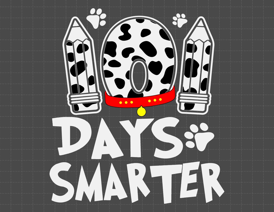 101 Days of School Dalmatian Dog Svg, 101 Days Smarter Svg, 101 Days of ...