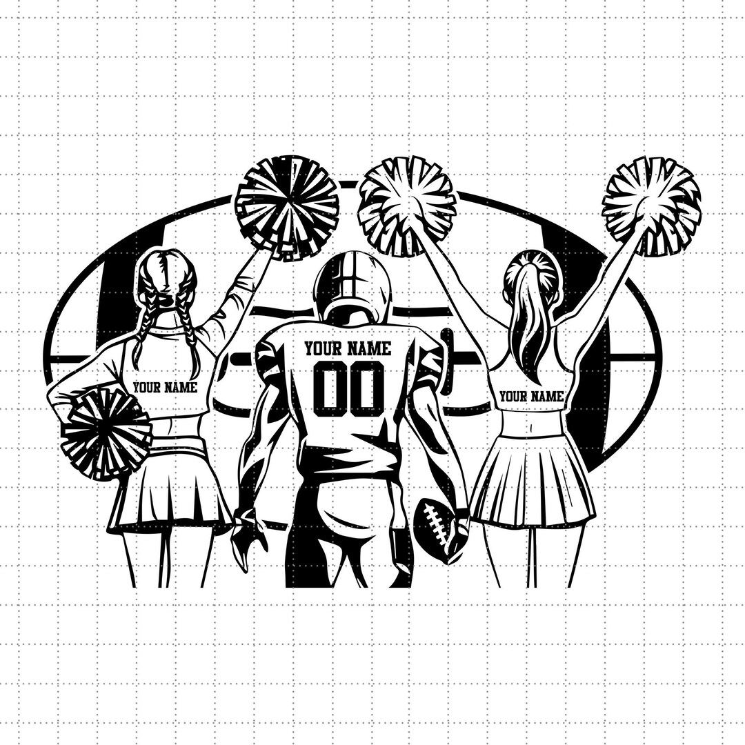 Cheerleader Svg, Football Player Svg, Football Name Svg, Cheer Dance ...
