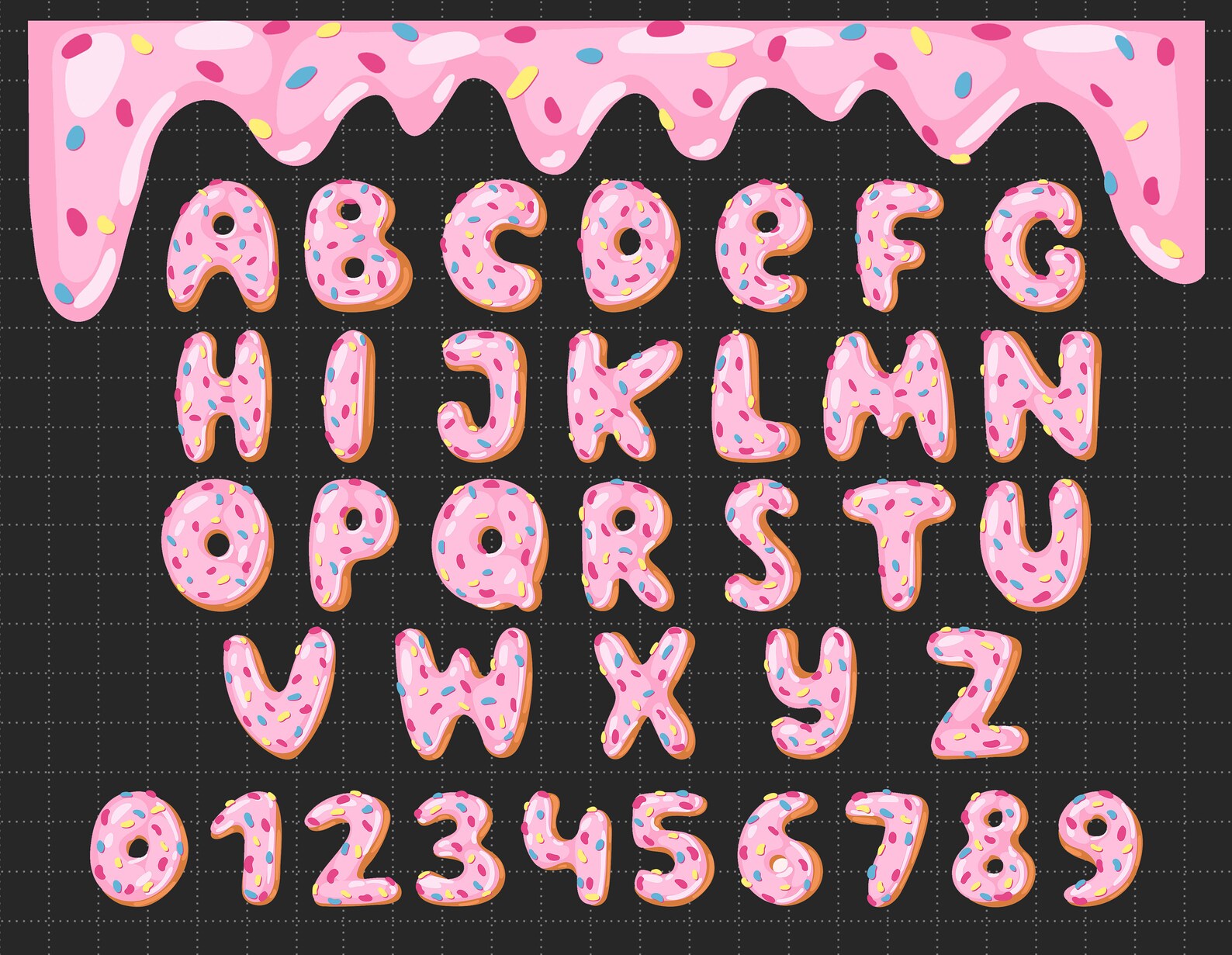 Alphabet Donut Kids Svg Donut Letters Donut Lover Svg - Etsy