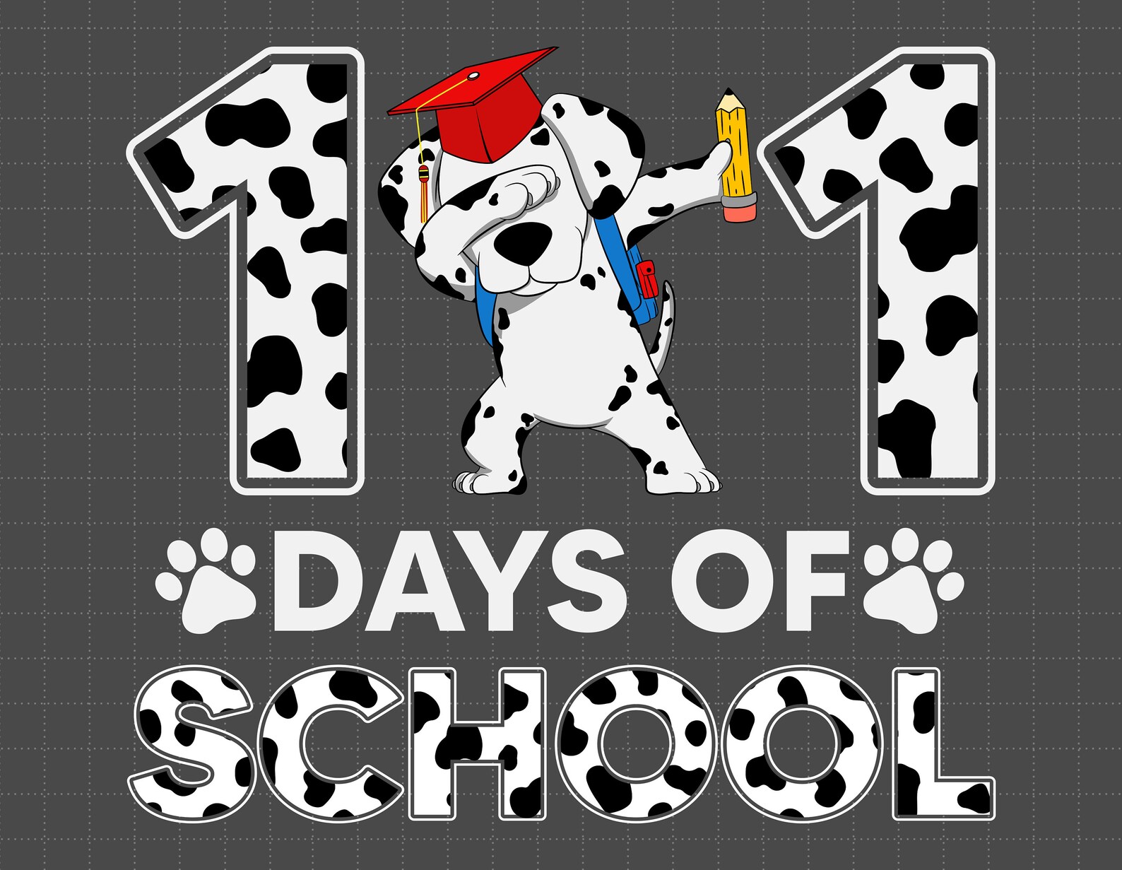 101 Days of School Dalmatian Dog Svg 101 Days Smarter Svg - Etsy