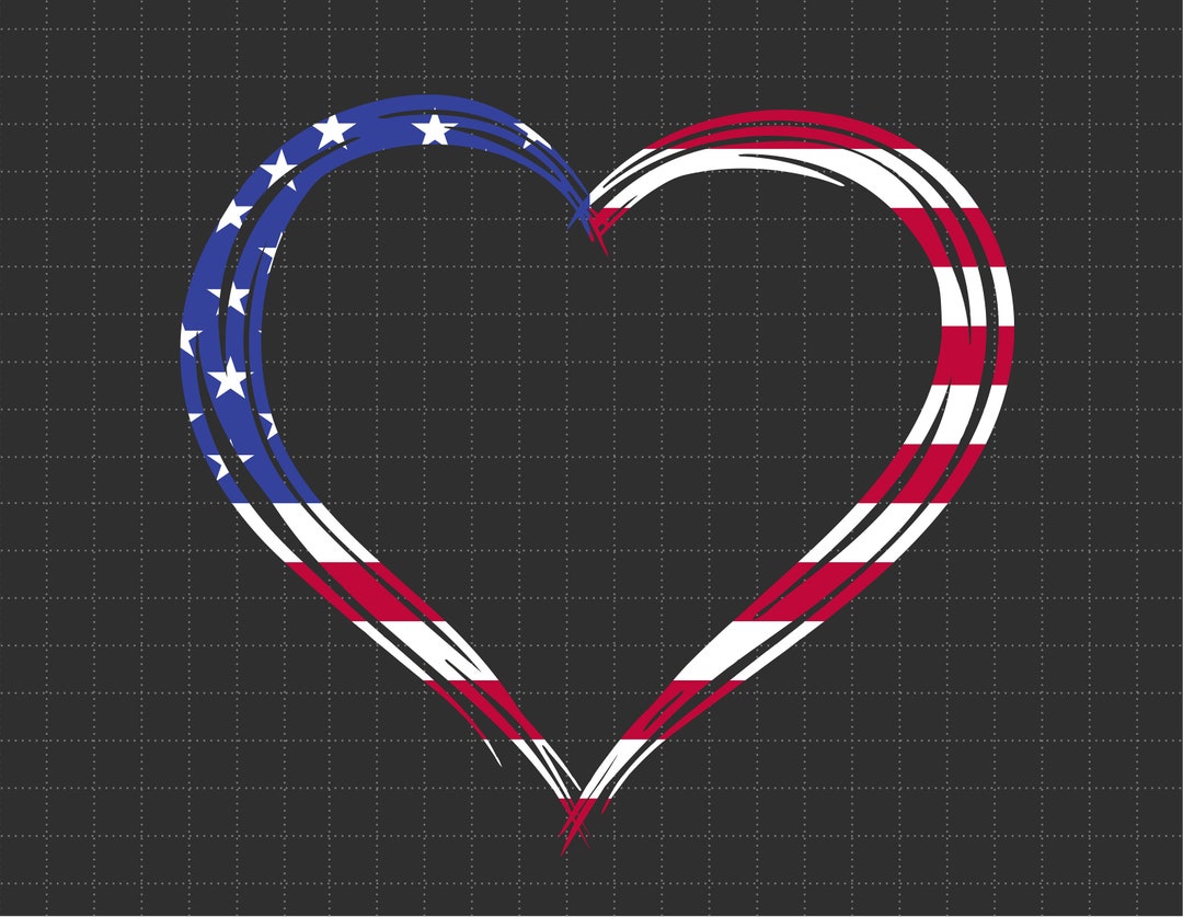 July 4th Heart Svg American Patriotic Svg Independence Day - Etsy