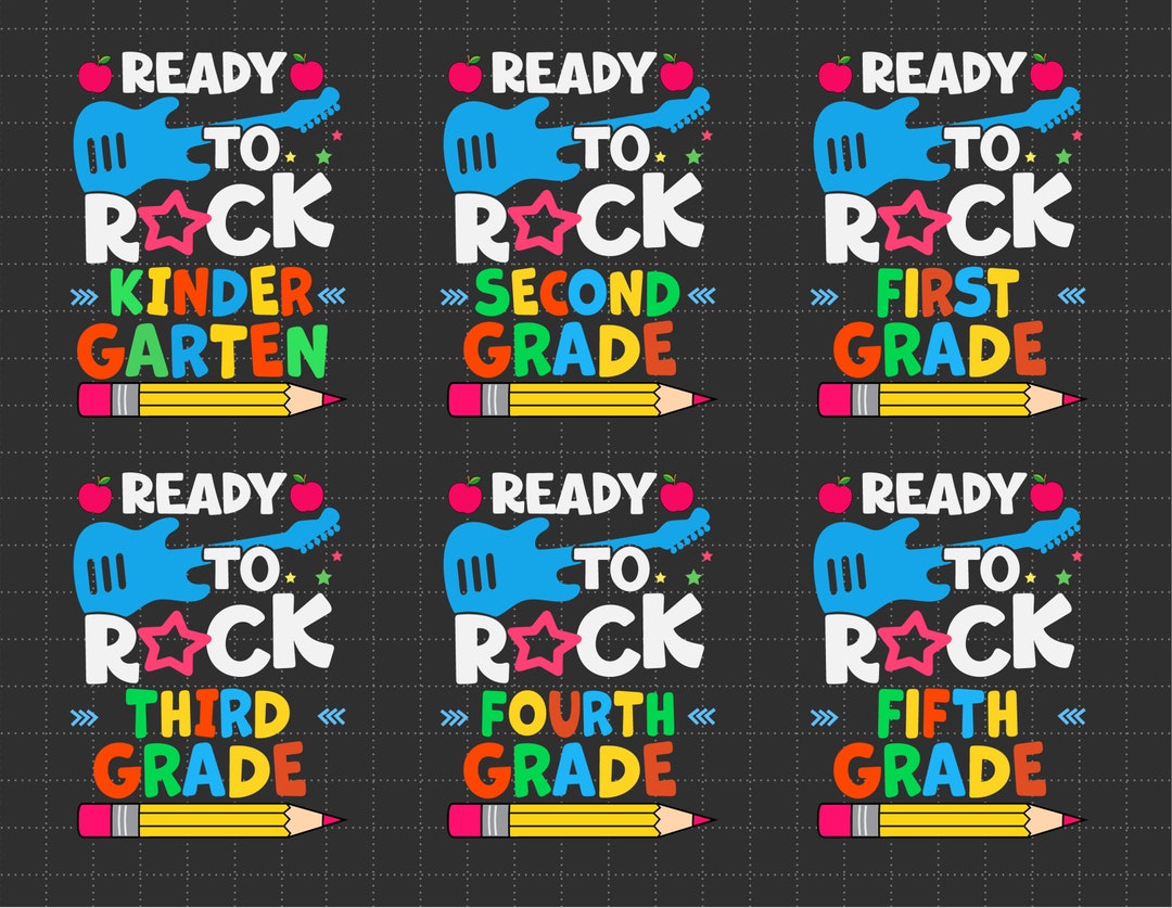 Ready to Rock Guitar Bass Back to School Bundle Svg, Education, First ...