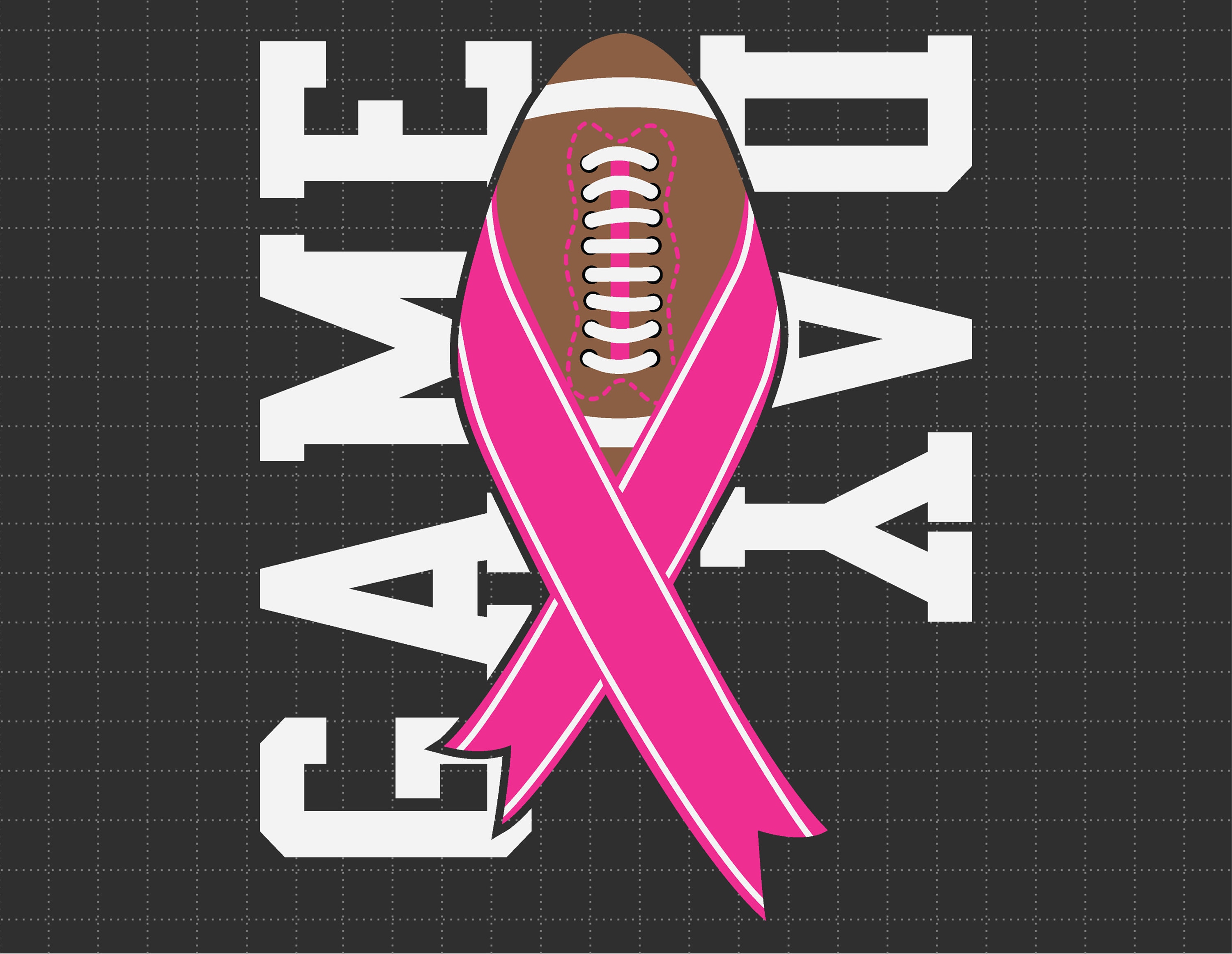 Breast Cancer Ribbon Football Vector