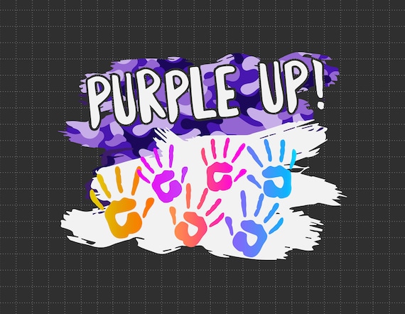 Purple up Colorful Hand Svg Military Child and Proud of It | Etsy