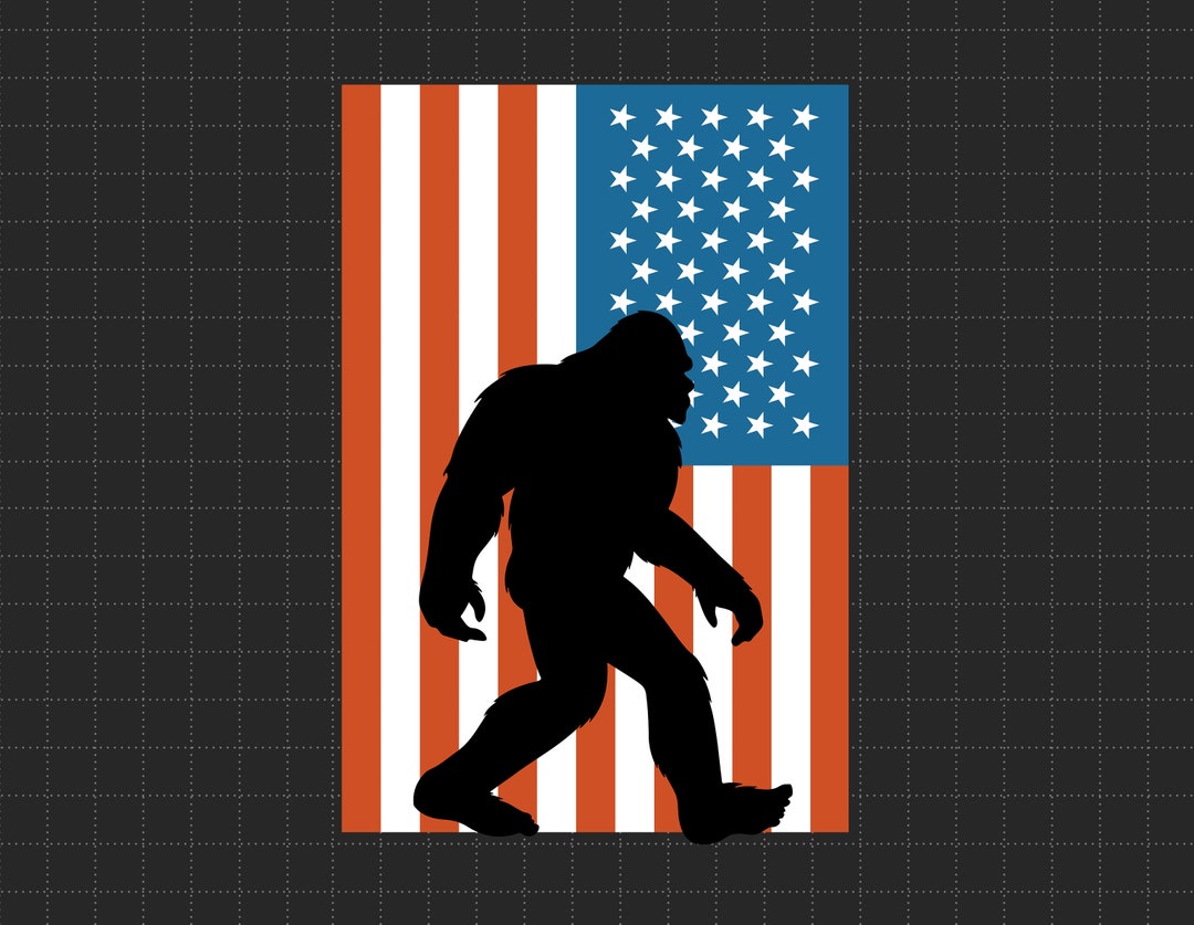 Bigfoot Sasquatch Believe Patriot American Flag USA American - Etsy
