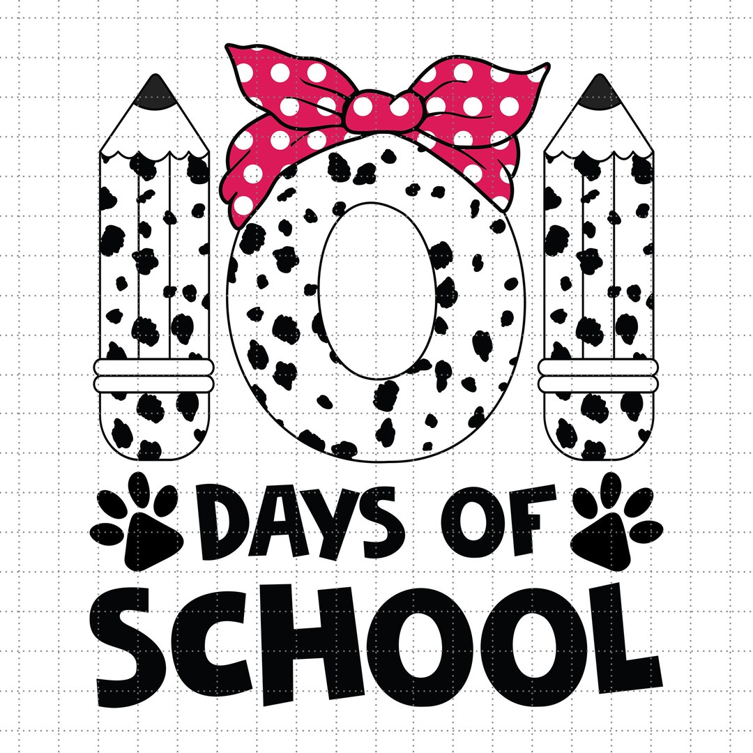 101 Days Smarter Dalmatian Dog Svg Png, 101 Days of School Smarter Svg ...