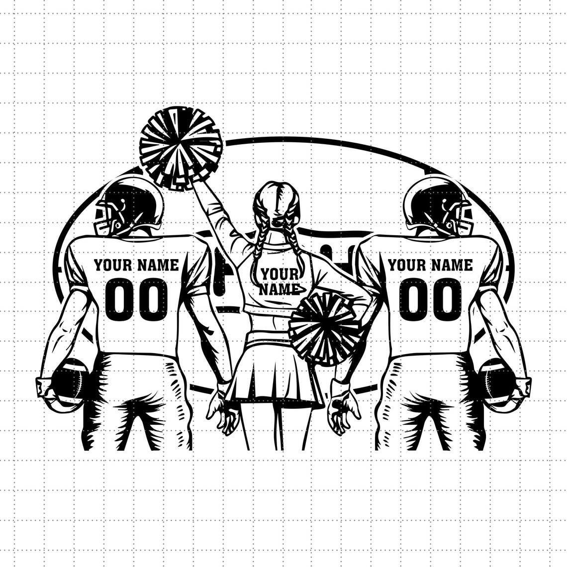 Cheerleader Svg, Football Player Svg, Football Name Svg, Cheer Dance ...