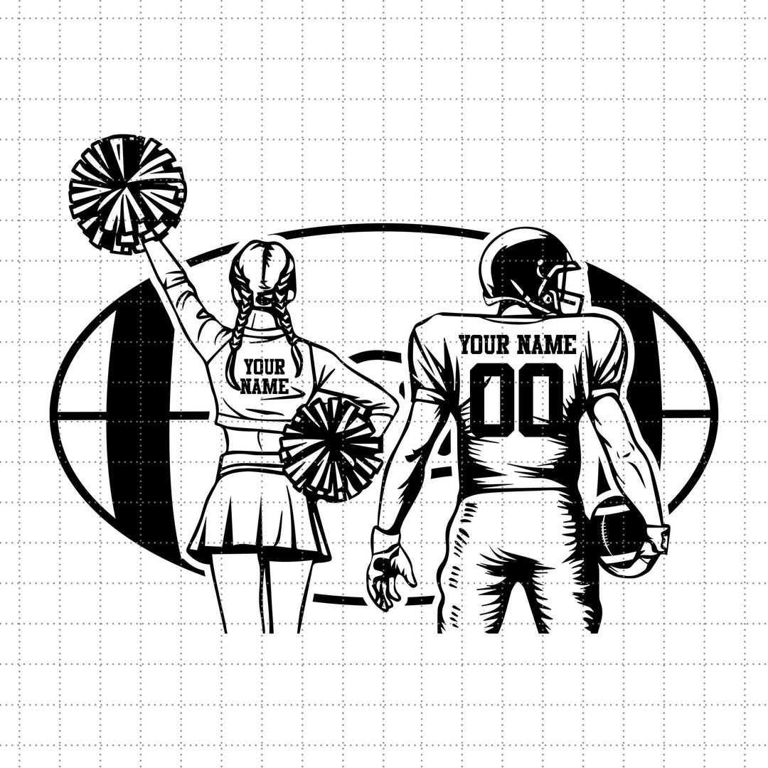 Cheerleader Svg, Football Player Svg, Football Name Svg, Cheer Dance ...