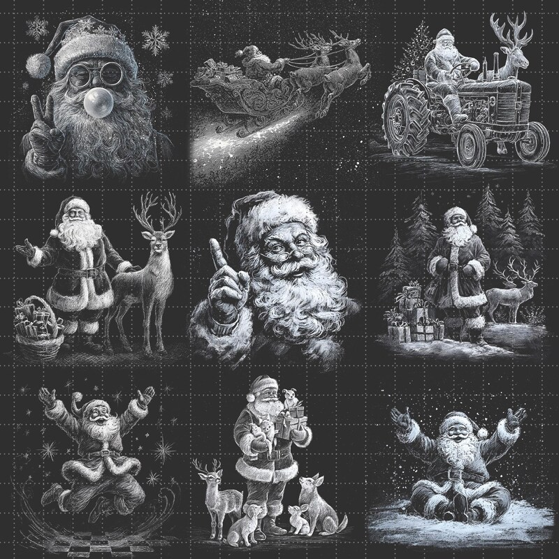 Half Tone Dtf Santa - Etsy