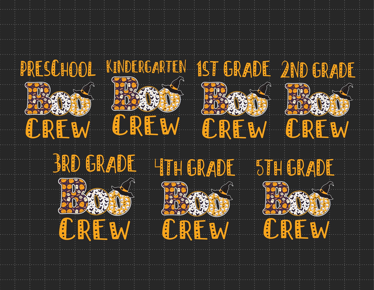 School Grade Boo Crew Bundle Png Trick or Teach Png - Etsy