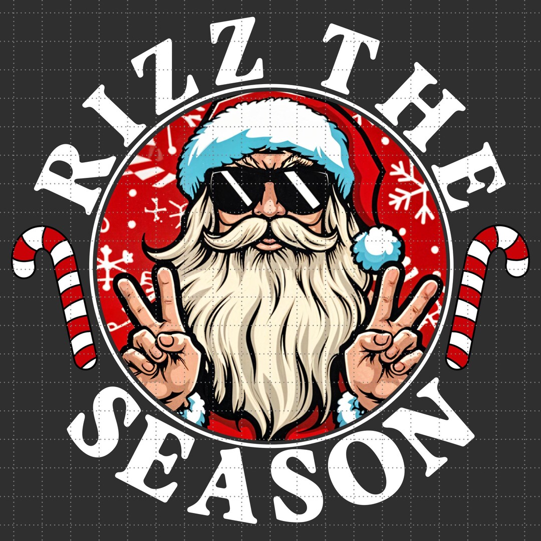 Punk Rock Retro Rizz the Season Funny Santa Clause Rizzler Png, Funny ...