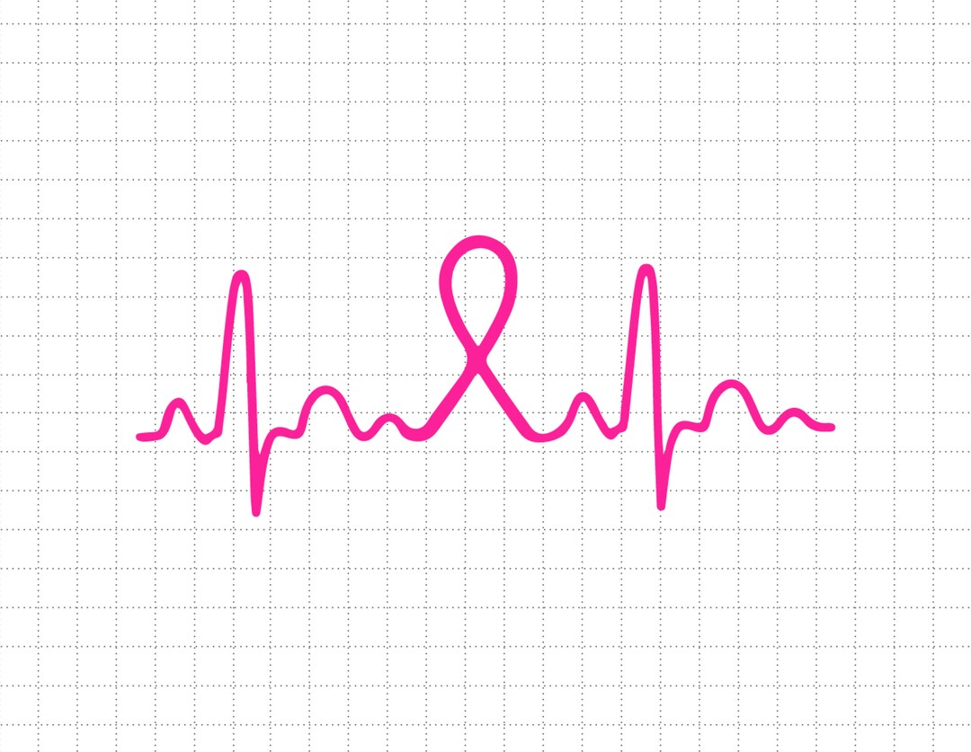 Heartbeat Breast Cancer Awareness Svg Png, Breast Cancer Warrior, Pink ...