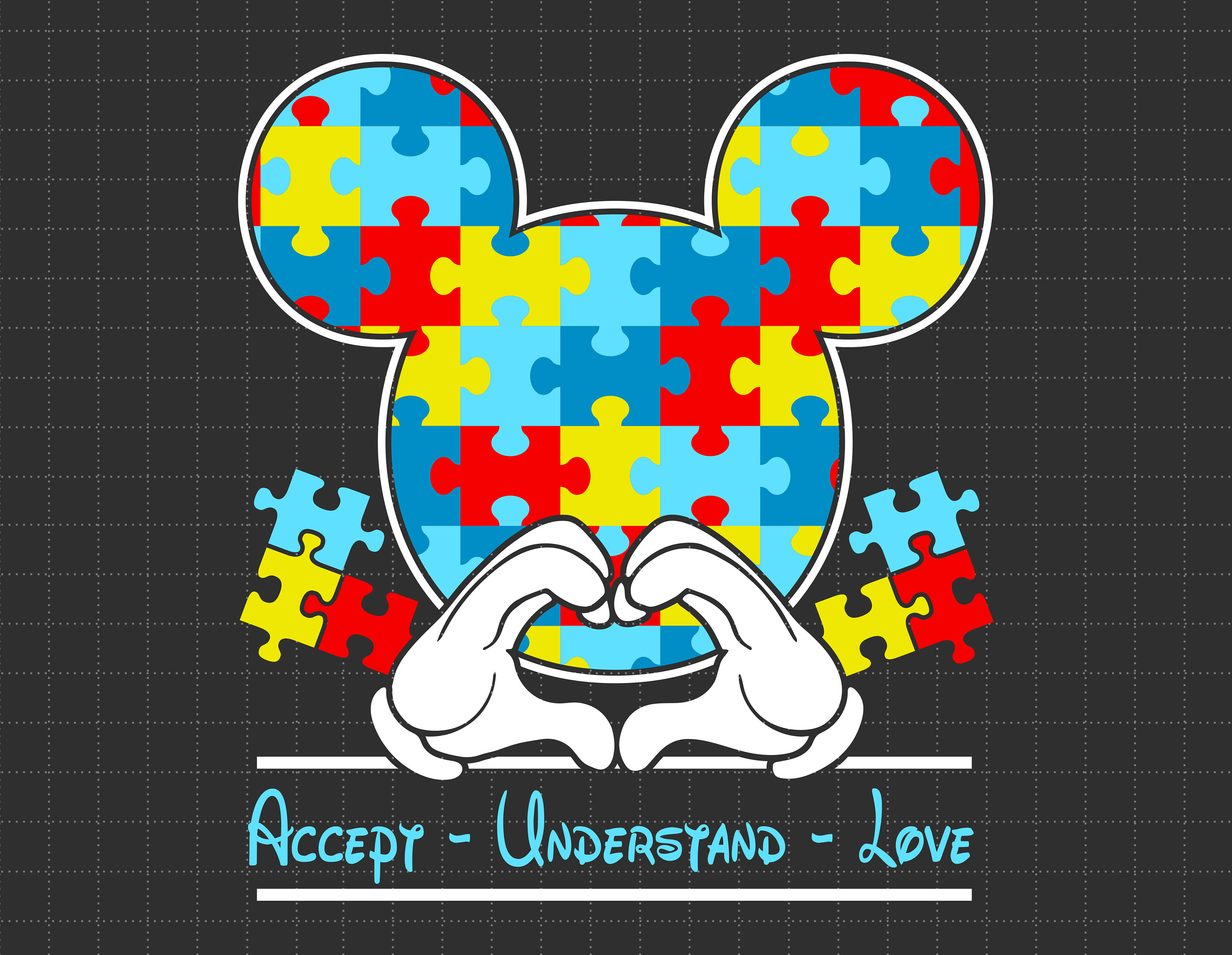 Accept Understand Love Autism Svg Puzzle Piece Svg Autism - Etsy