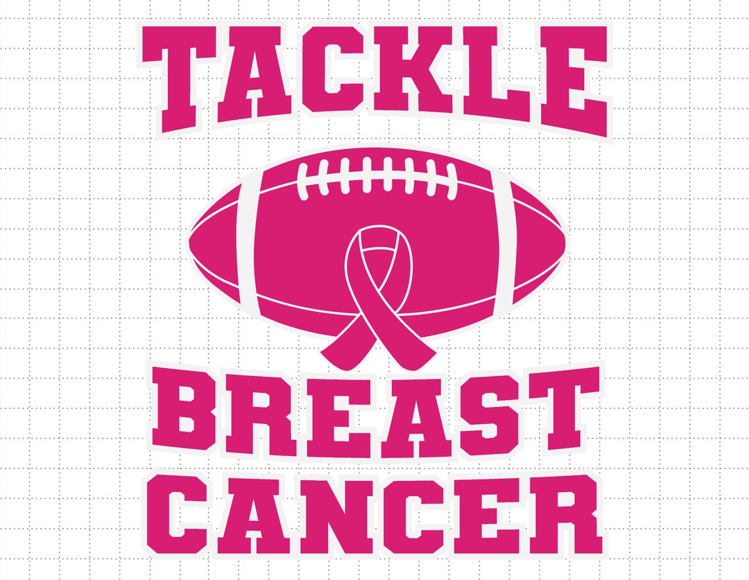 Tackle Breast Cancer Football Survivor Svg Png, Pink Ribbon, Cancer ...