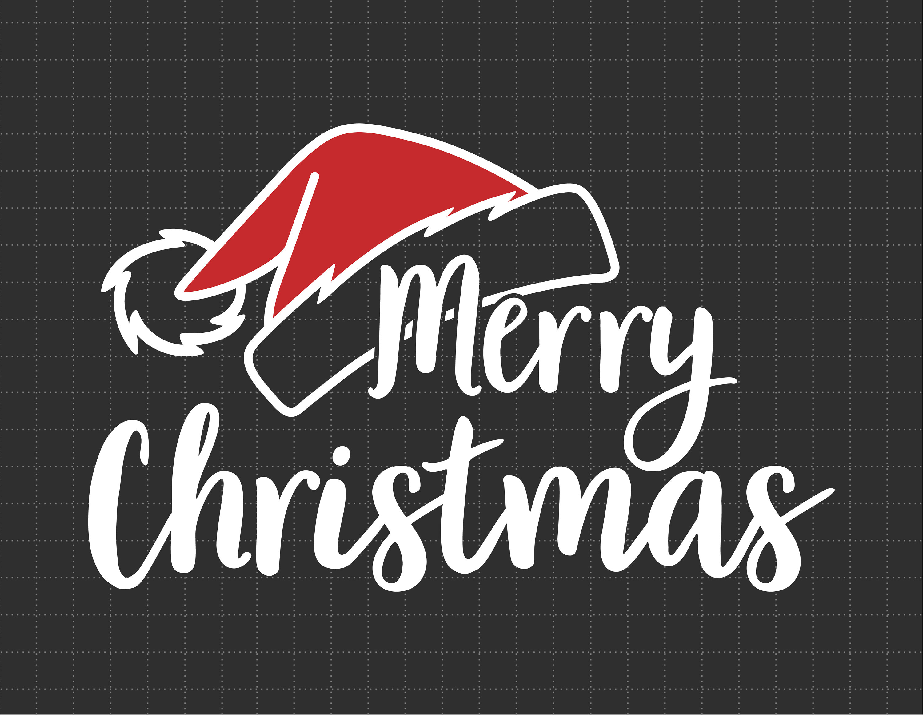 Merry Christmas Svg Png Santa Hat Svg Xmas Svg Holiday - Etsy
