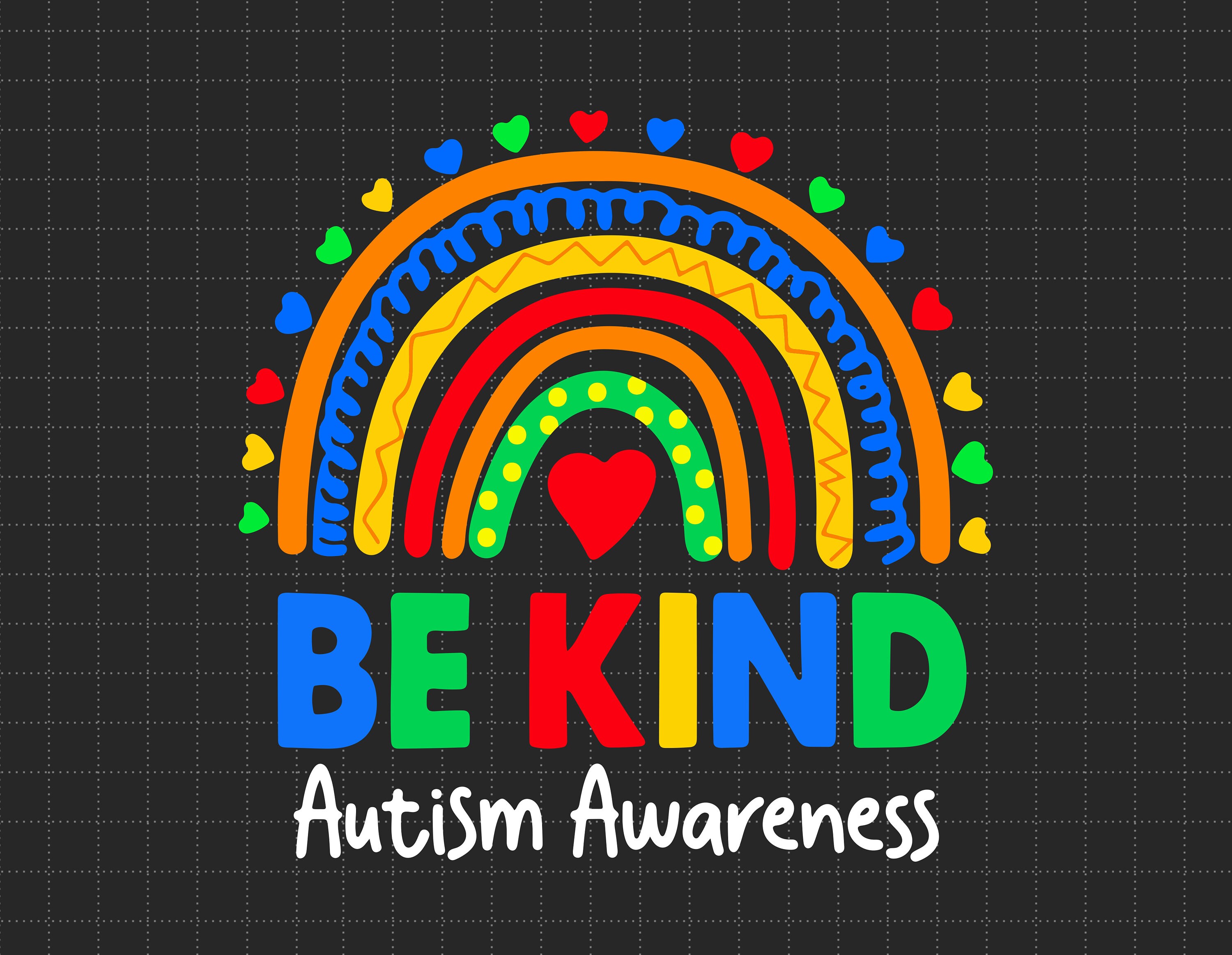 Rainbow Be Kind Autism Svg Puzzle Piece Svg Autism Support | Etsy