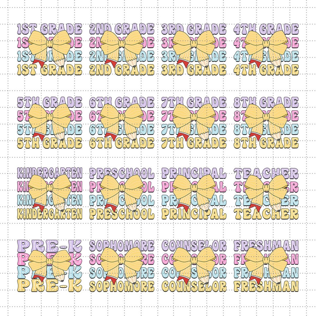 Retro Coquette Back to School Png Bundle, Retro Wavy Back to School Png ...