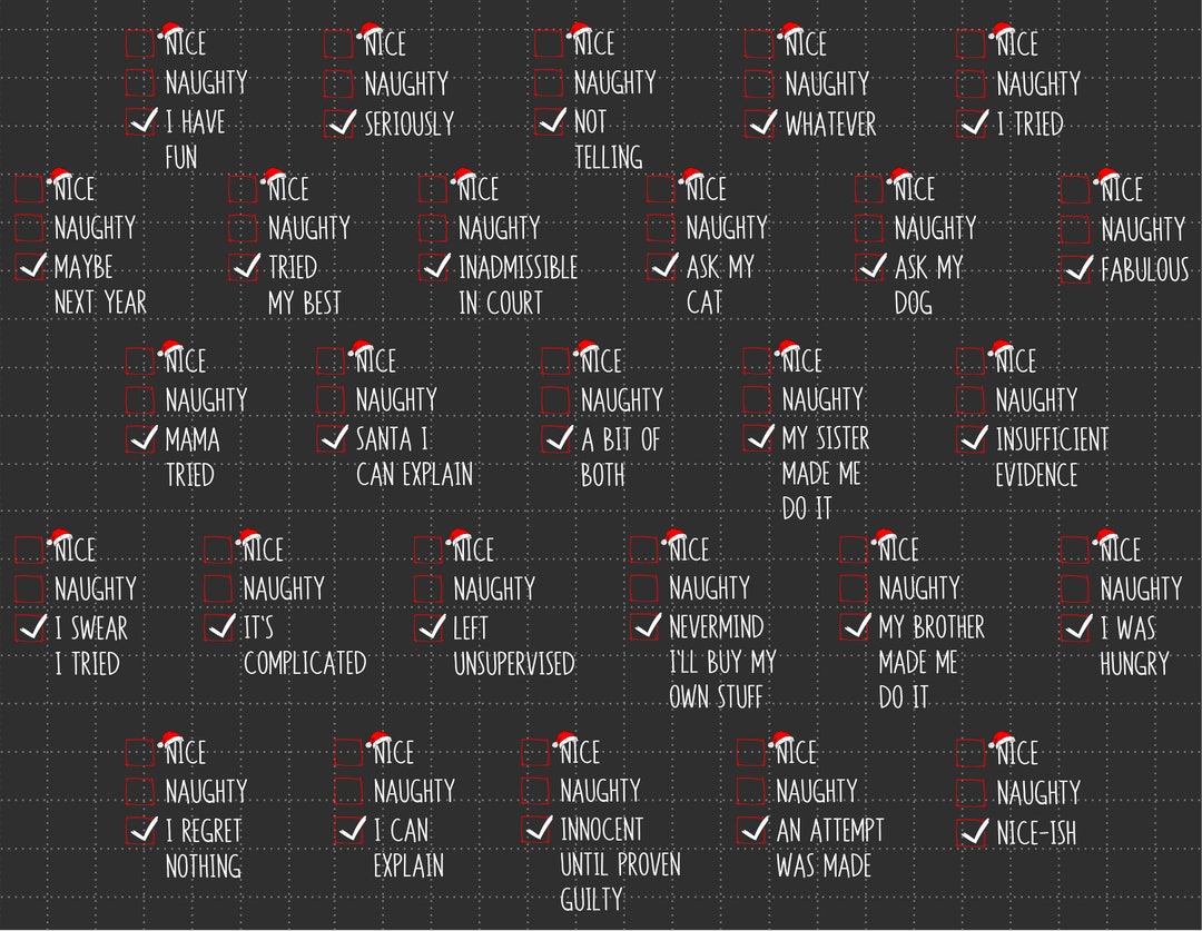 Nice Naughty List Funny Christmas Svg Png, Santa Hat Svg, Xmas Svg ...