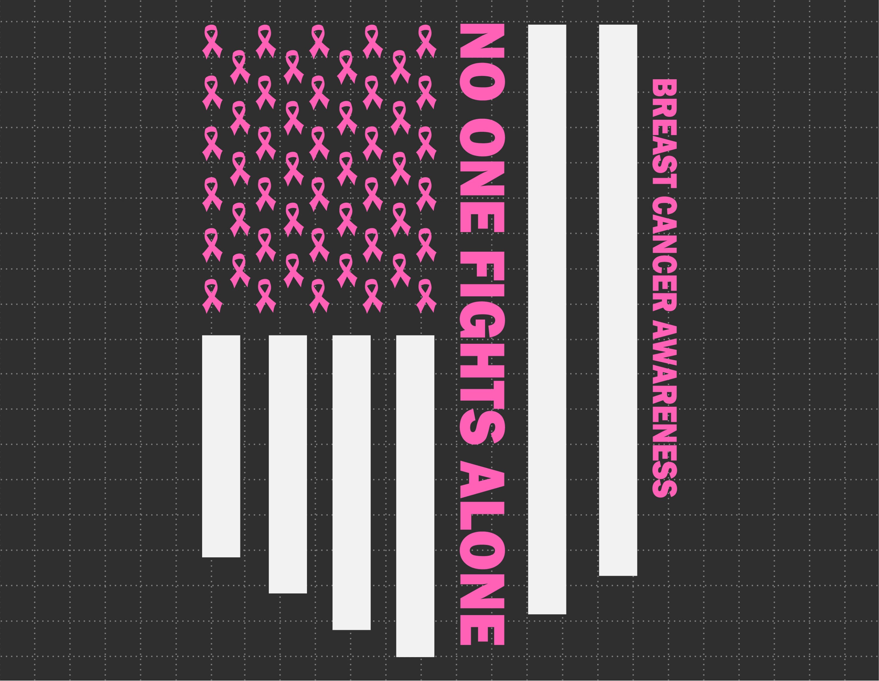 Breast Cancer No One Fights Alone American Flag Svg Png - Etsy