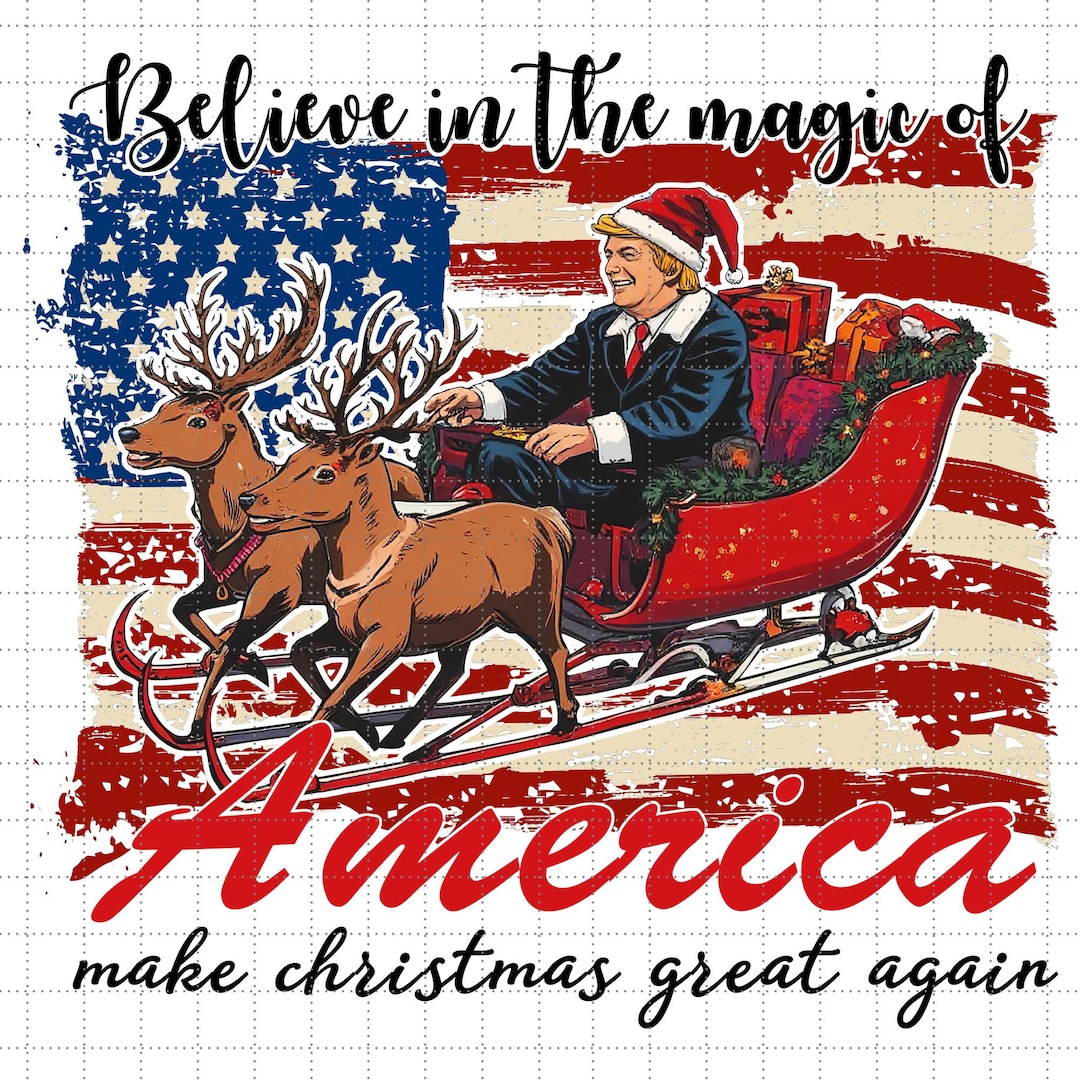 Santa Trump Riding Santa's Sleigh Make Christmas Great Again, Design ...