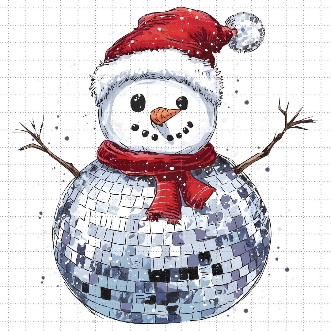 Retro Disco Snowman Christmas PNG, Winter Season, Trendy Snowman Design ...
