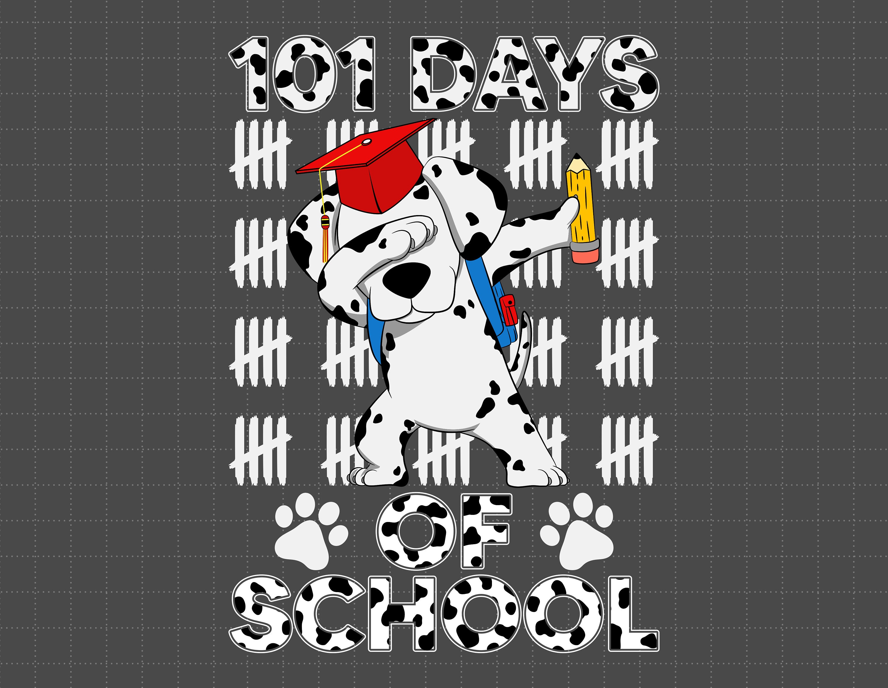 101 Days of School Dalmatian Dog Svg 101 Days Smarter Svg | Etsy