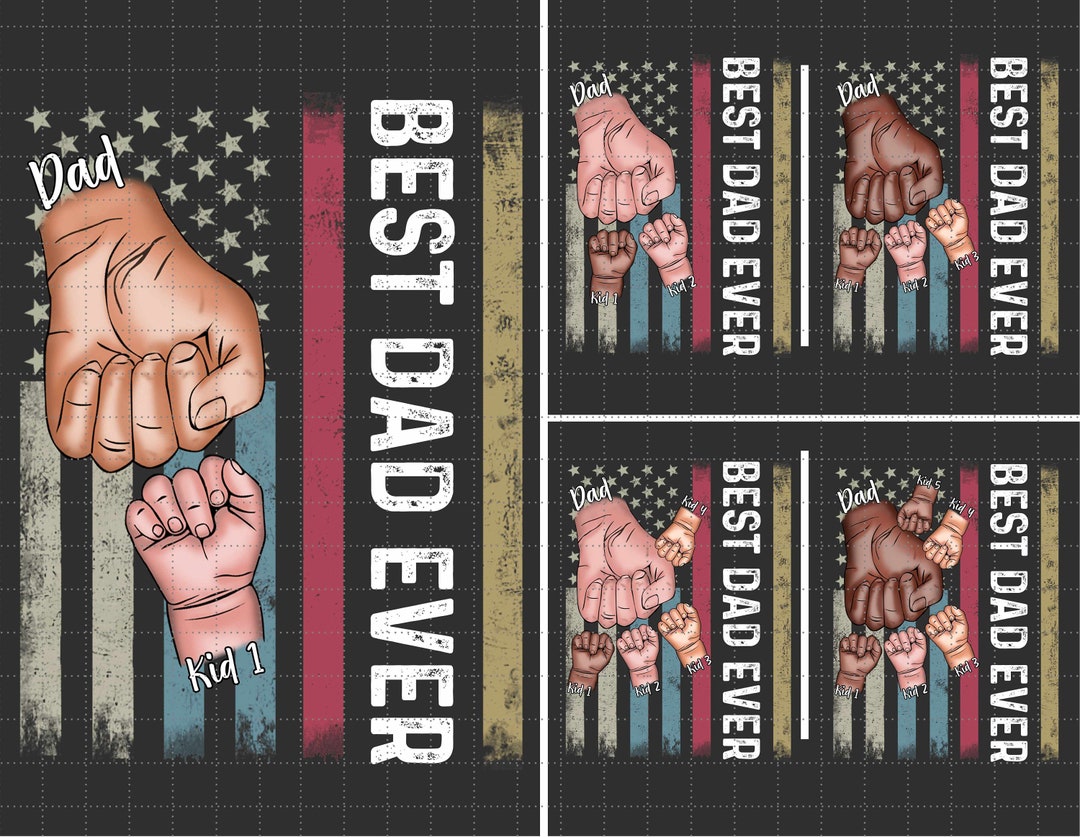 Personalized Best Dad Ever Png, Fist Bump Set Png, Dad Hand Fist Bump ...